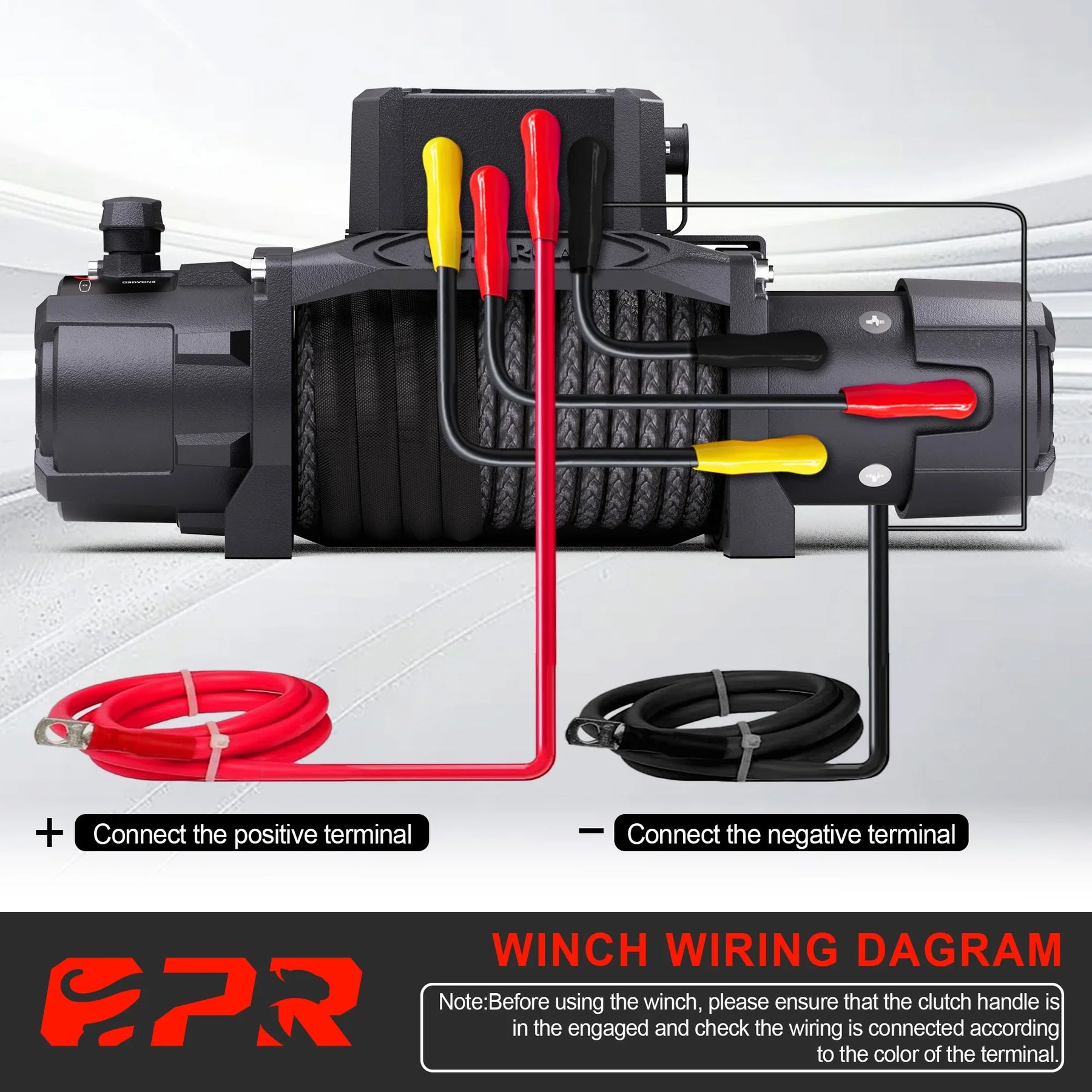 OPENROAD 10,000lbs Electric Winch with Synthetic Rope-Panther Series 3 ...